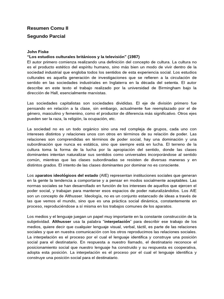 Resumen Comu II (Segundo Parcial) | PDF | Hipertexto | Multimedia
