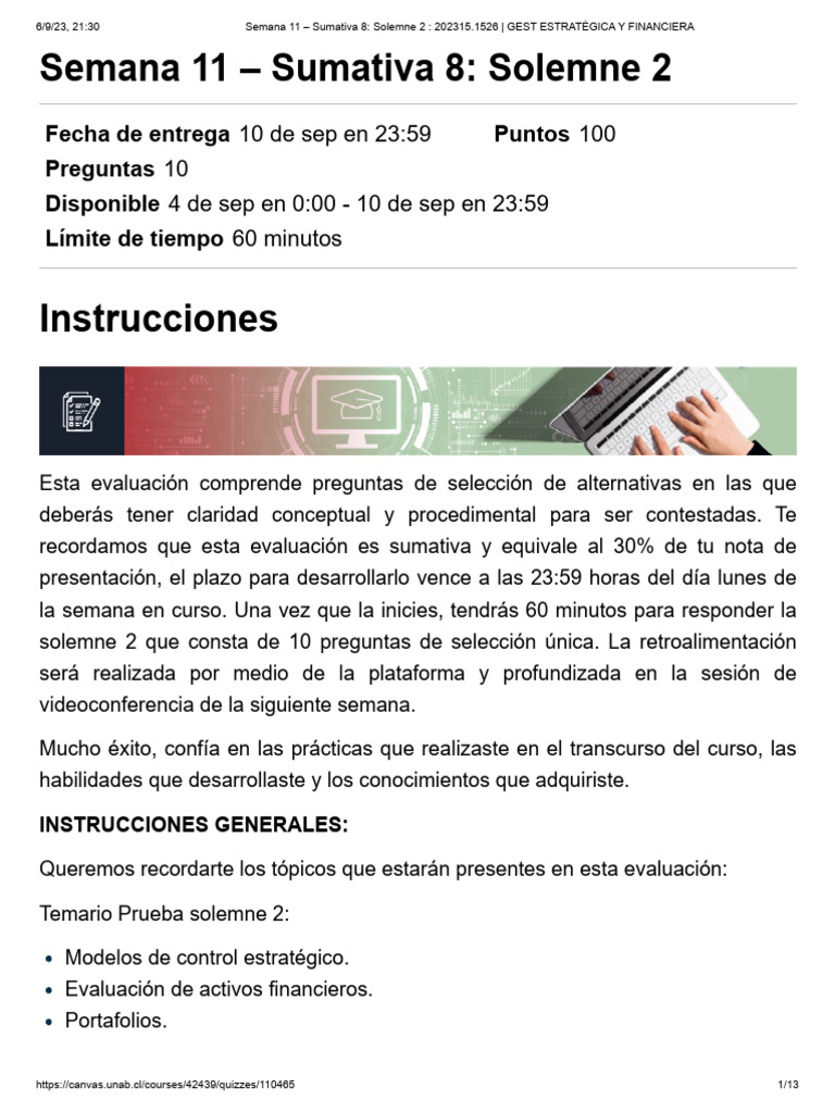 Semana 11 – Sumativa 8_ Solemne 2 _ 202315.1526 _ GEST ESTRATÉGICA Y FINANCIERA | PDF ...