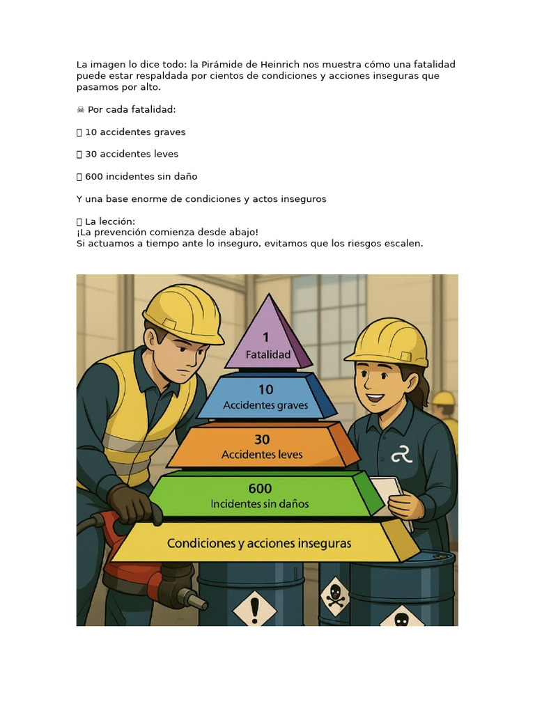 Pirámide de Heinrich: Prevención de Accidentes | PDF