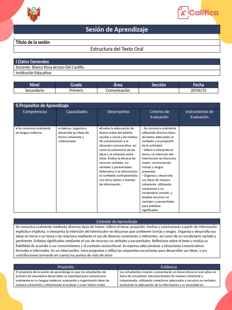 Sesion - Estructura Del Texto | PDF | Comunicación | Comunicación no verbal