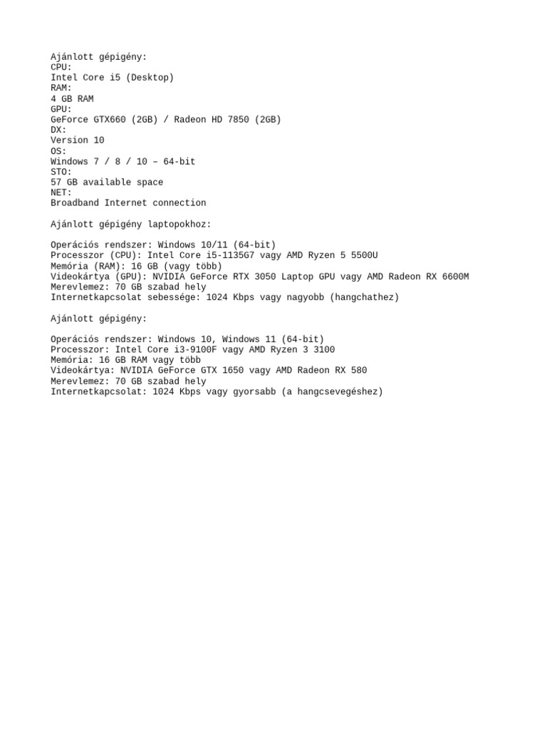 WoT Gépigény | PDF