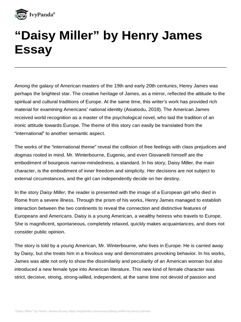 Daisy Miller by Henry James | PDF