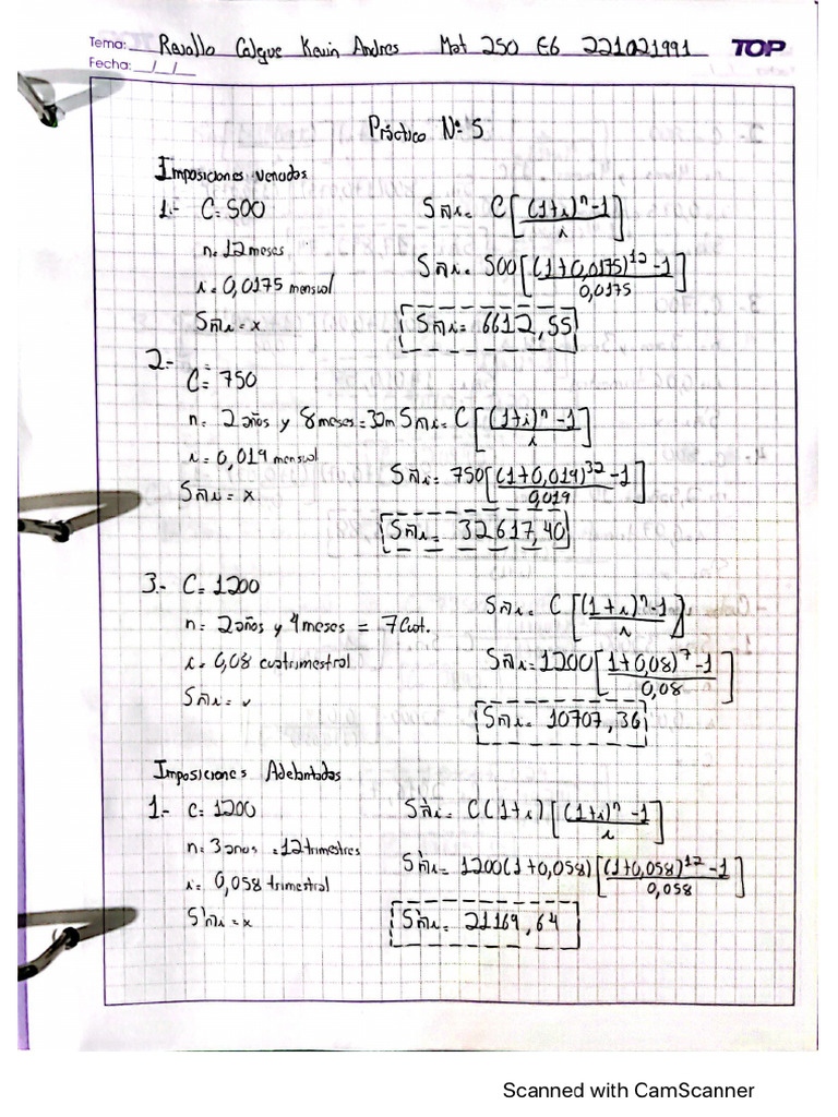 Practico #5 Imposiciones - Revollo Colque Kevin Andres 221021991 | PDF