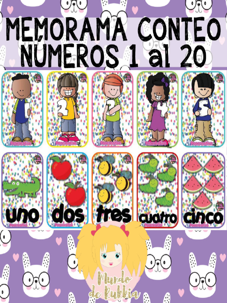 Memorama Conteo de Números Del 1 Al 20 Por Mundo de Rukkia | PDF