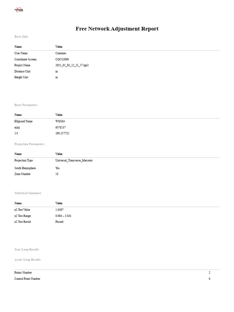 Free Network Adjustment Report | PDF | Latitude | Geometric Measurement