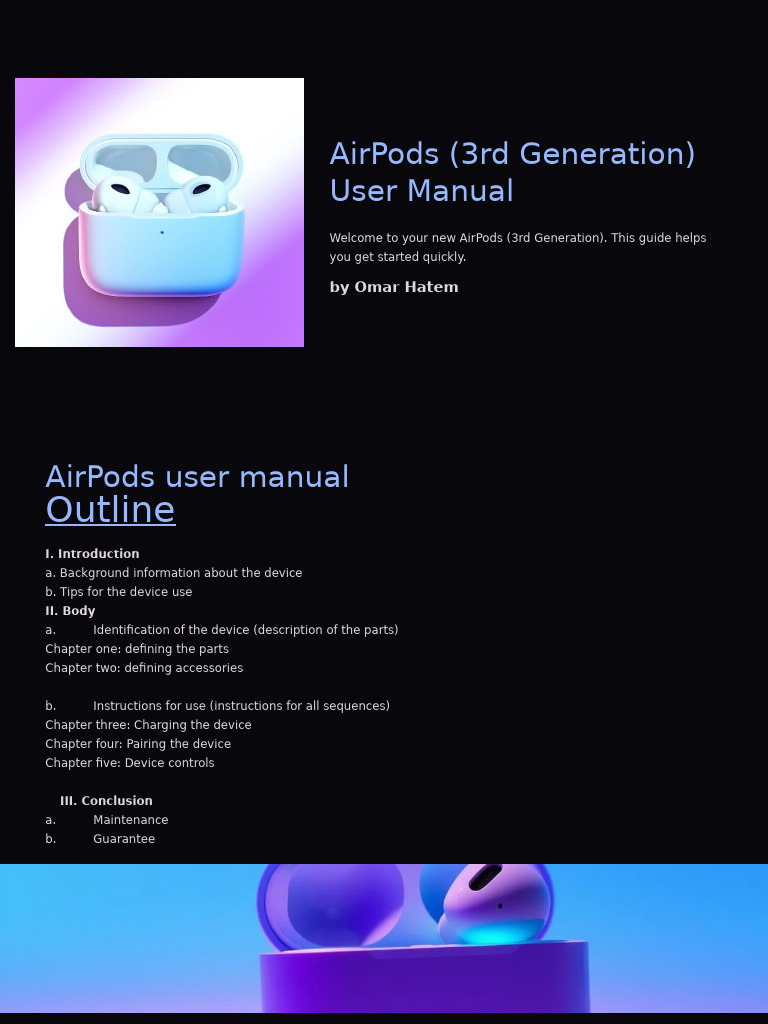 AirPods 3rd Generation User Manual | PDF | Apple Inc. | Apple Inc. Hardware