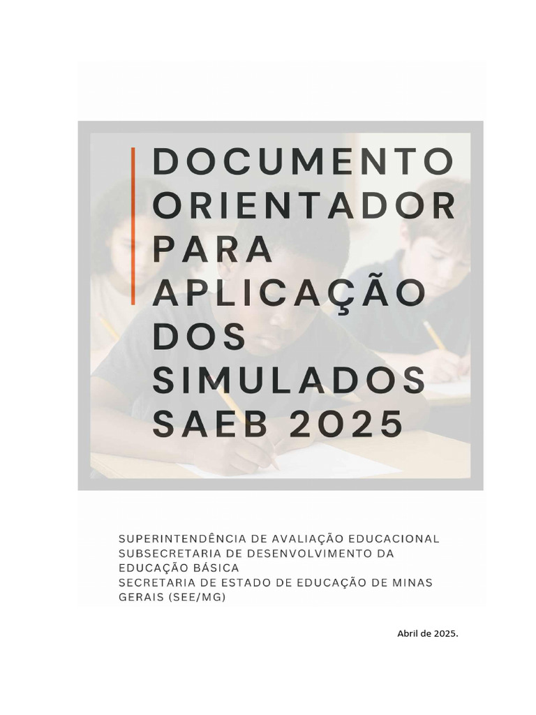 Documento Orientador - Aplicação Dos Simulados Saeb 2025 | PDF ...