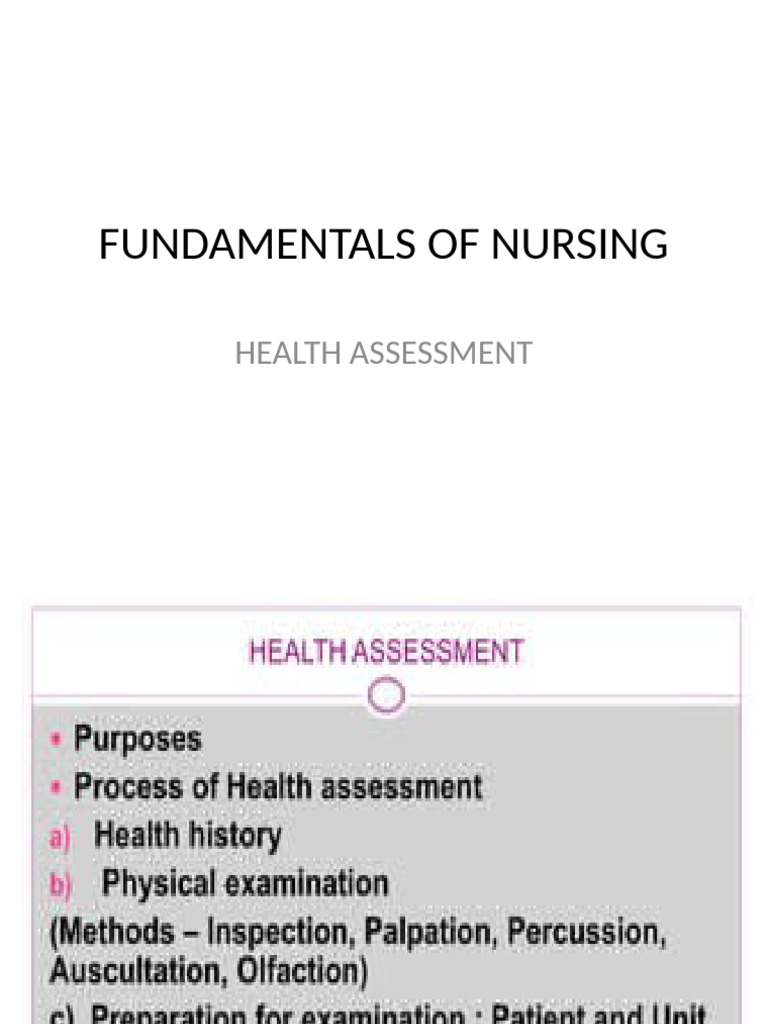 Health Assessment (Fon) | PDF
