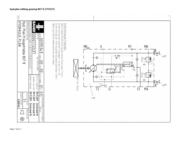 Hyd - Plan Milling Gearing BCF 8 (772537) | PDF