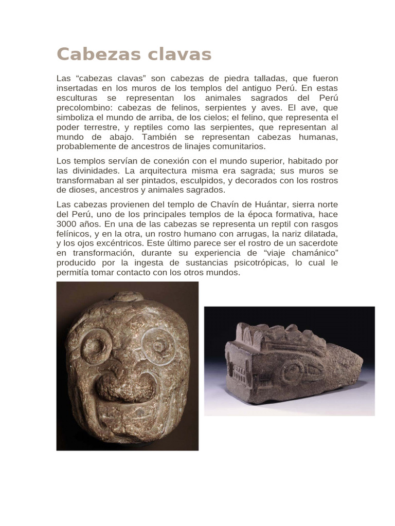 Cabezas Clavas: Simbolismo y Origen | PDF