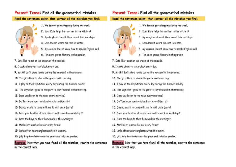 Practica Simple Present 6tos | PDF