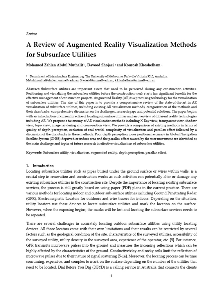 AR Visualization Methods For Subsurface Utilities Rev3 | PDF ...