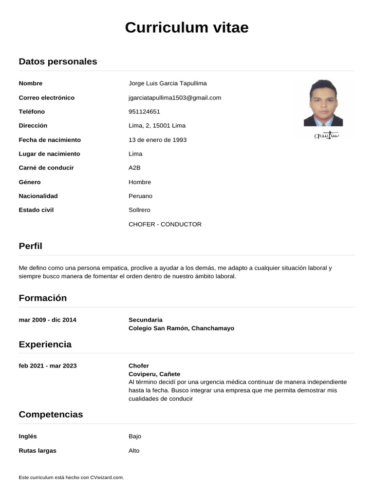 CV Jorge Luis Garcia Tapullima 16 - 08 - 2024 9 - 29 - 58 | PDF