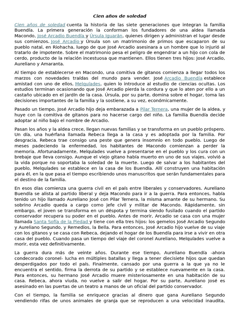Cien Años de Soledad | PDF