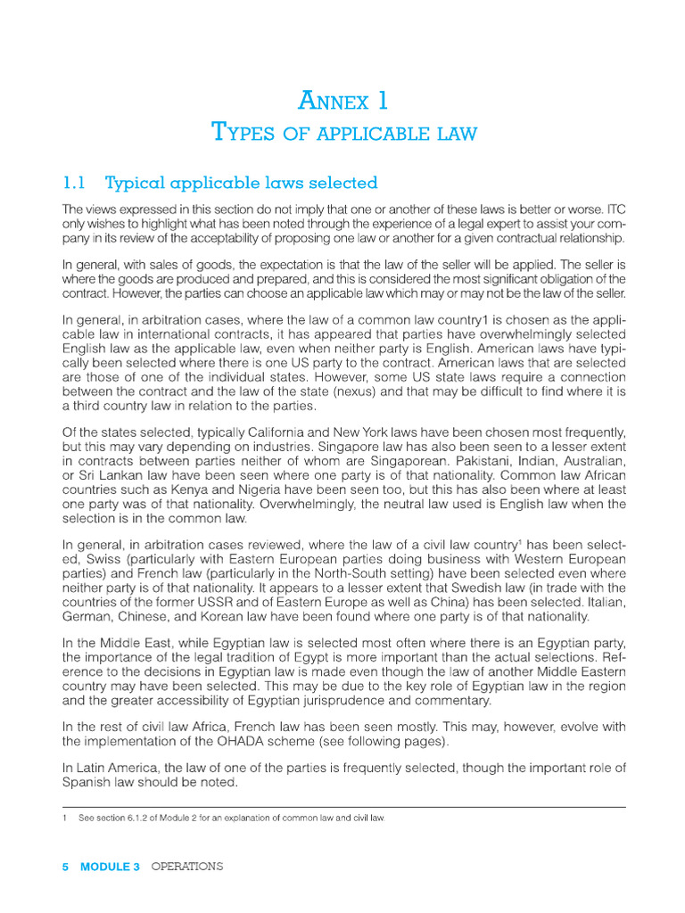 Module 3 Annex 1 Types of Applicable Law | PDF
