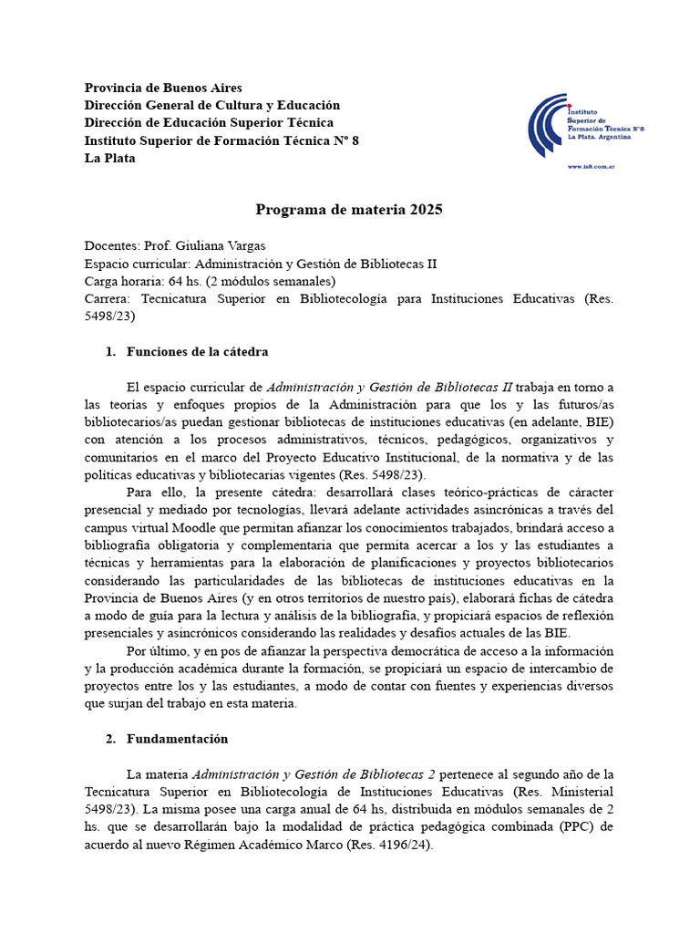 Programa - Ayg2 Bie | PDF | Evaluación | Biblioteca escolar