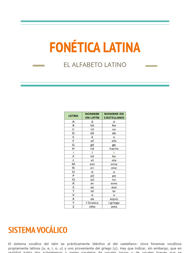 Fonética Latina | PDF | latín | Vocal