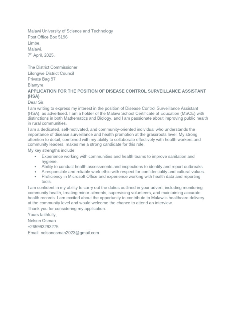 HSA Letter | PDF