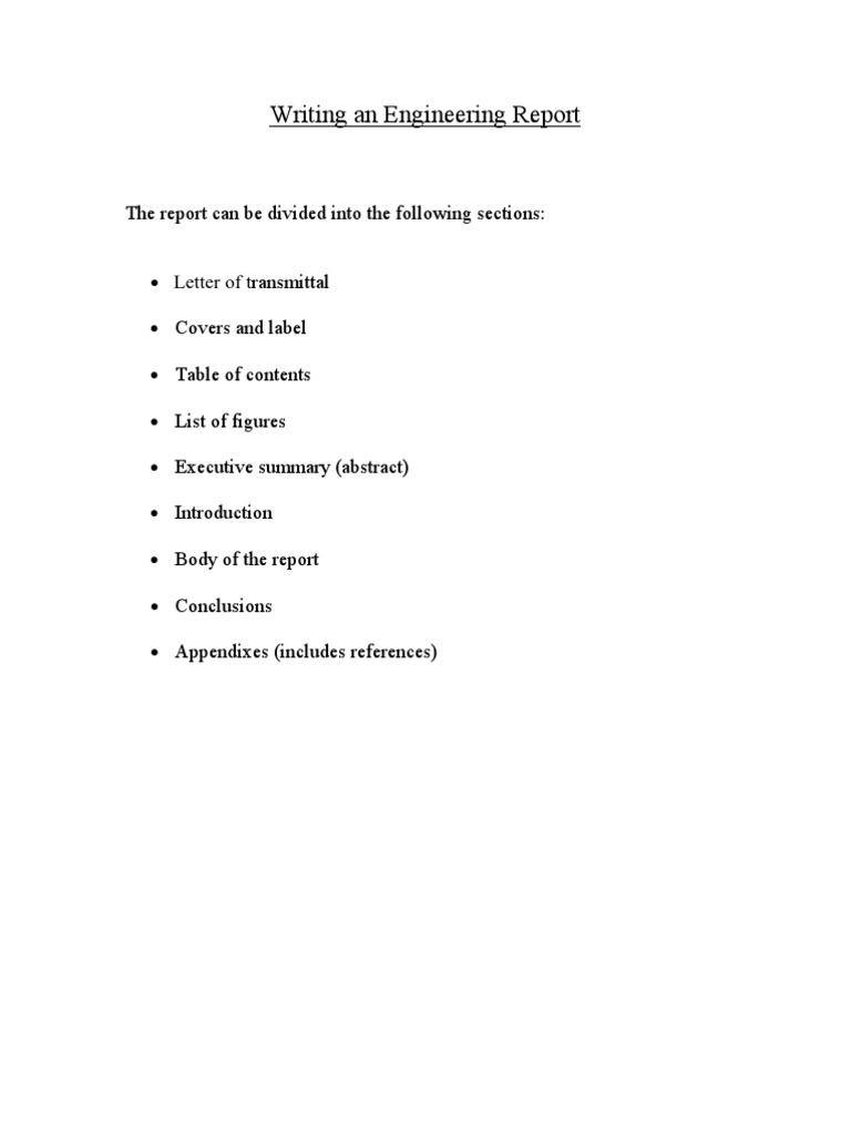 Writing An Engineering Report | PDF | Table Of Contents | Abstract ...