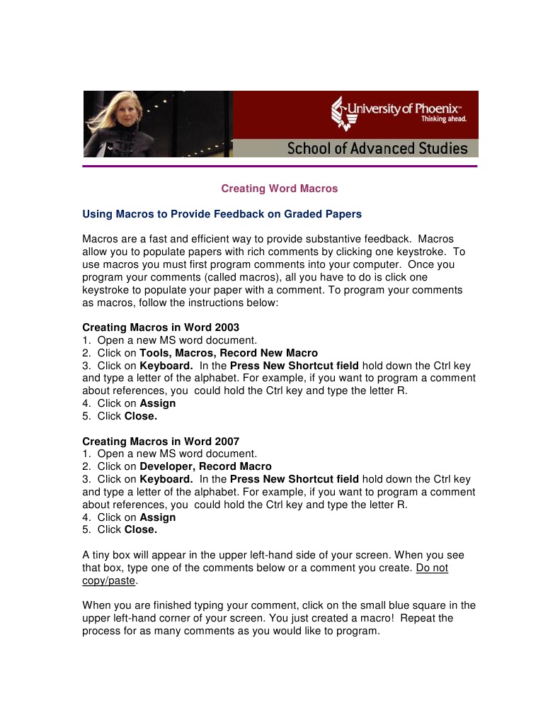 Using Macros To Provide Feedback On Graded Papers | PDF | Macro (Computer Science) | Control Key