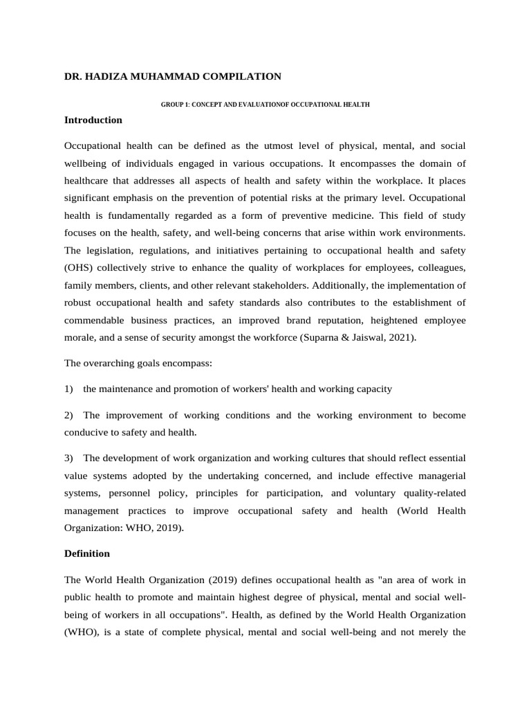 DR. HADIZA MUHAMMAD COMPILATION | PDF | Occupational Safety And Health ...