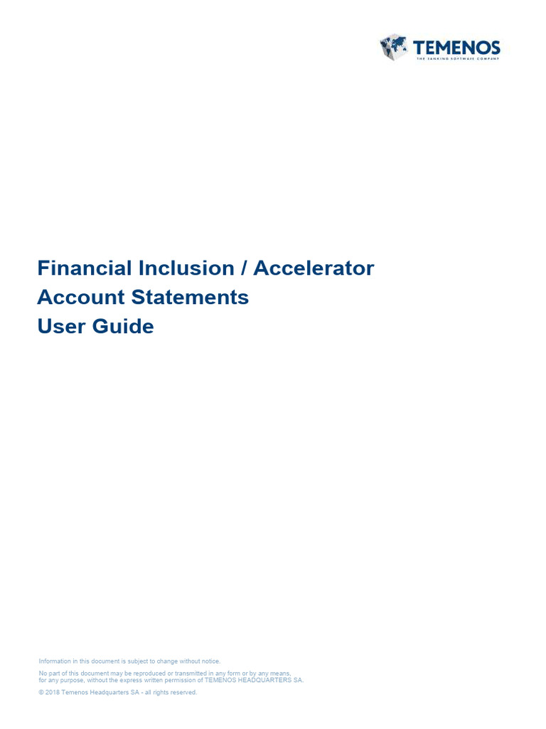 Financial Inclusion Accelerator Account Statements User Guide | PDF ...