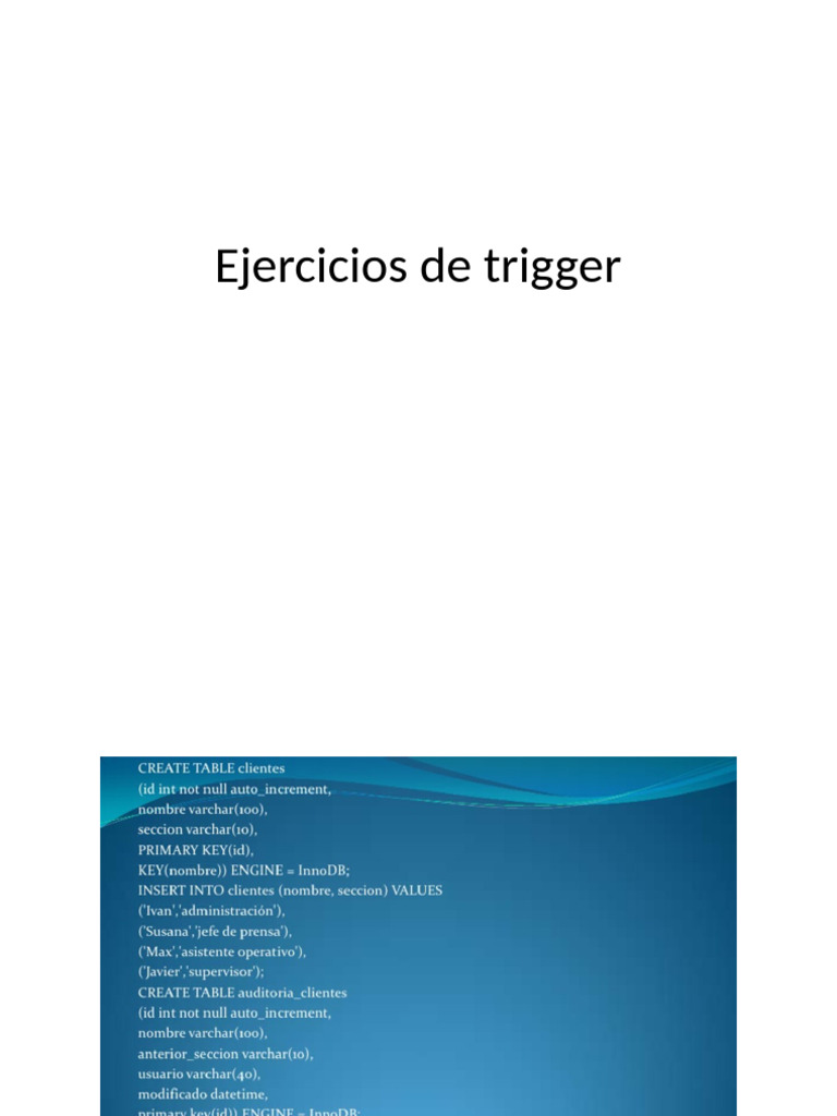 Ejercicios de Trigger | PDF