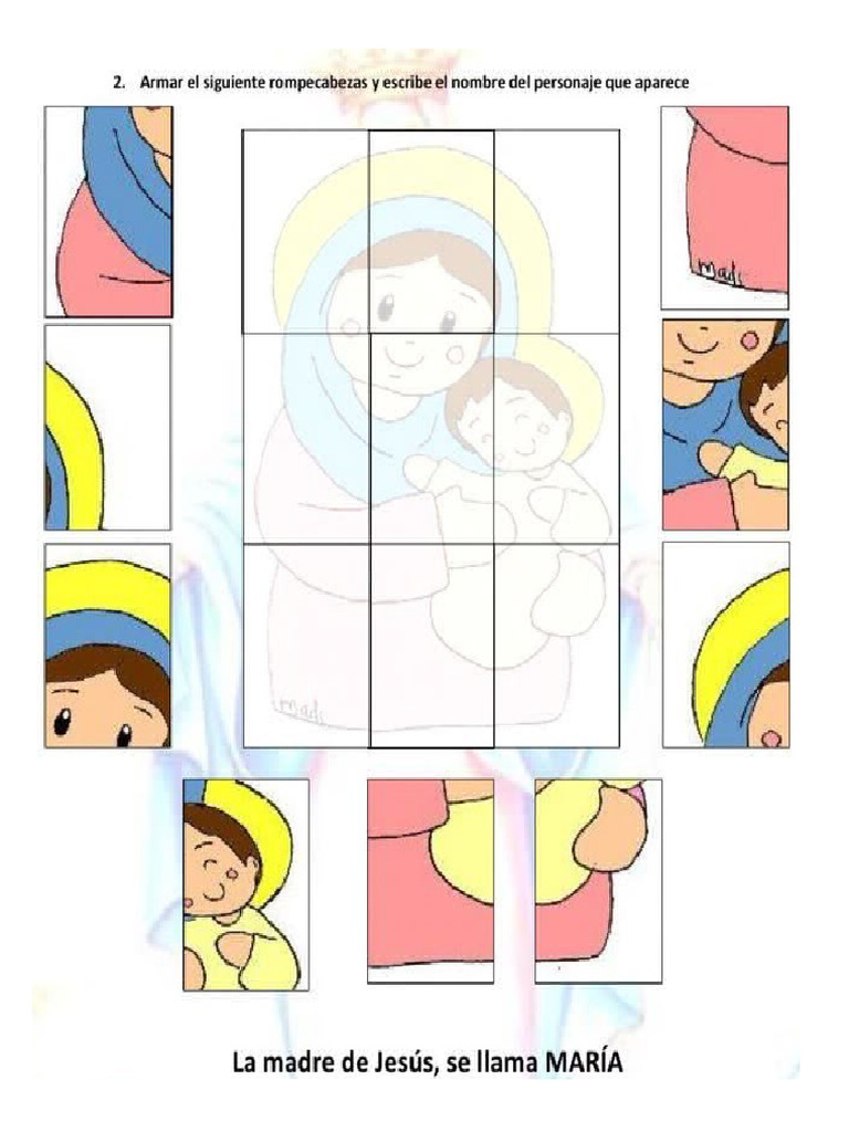 Rompecabezas de la Virgen María para Niños | PDF