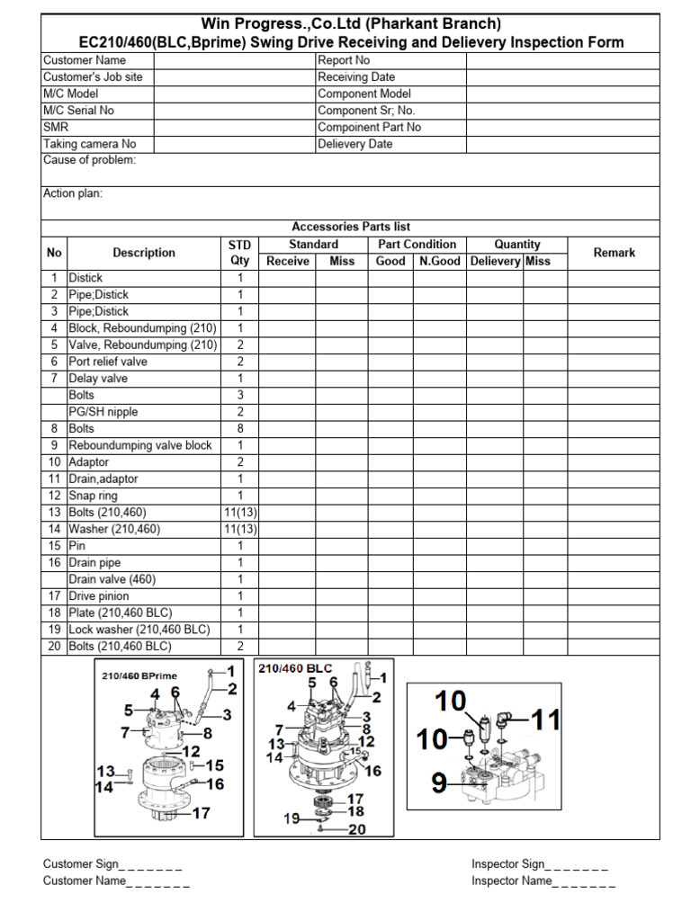 EC210,460 (BLC, BP') Swing Drive (Rece & Deli) | PDF