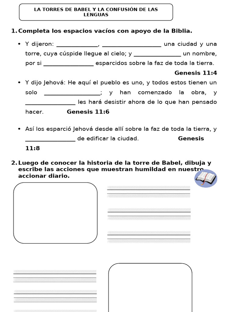 Ficha Relig Torre de Babel | PDF