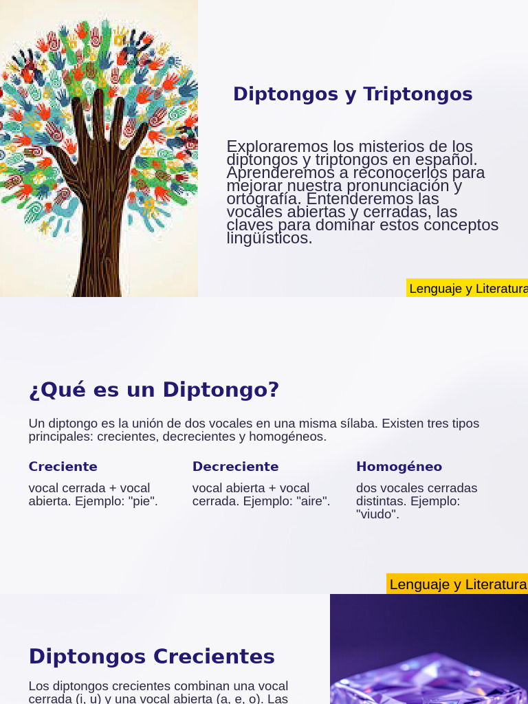 Diptongo y Triptongo 1 | PDF | Lingüística | Voz humana