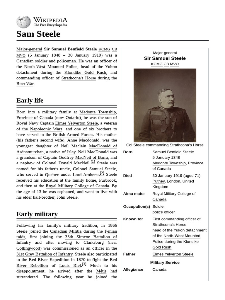 Biography Law Enforcement Sam_Steele | PDF | Military Of Canada | Military