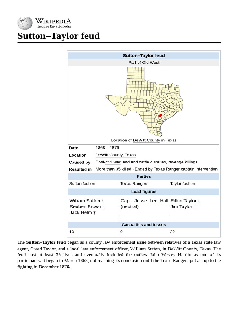 History Wild West Sutton–Taylor_feud | PDF | Texas