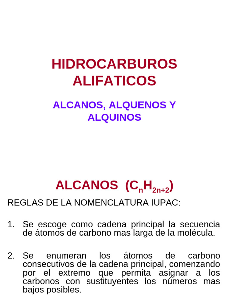 Hidrocarburos Alifaticos | PDF | Isómero | Alcano