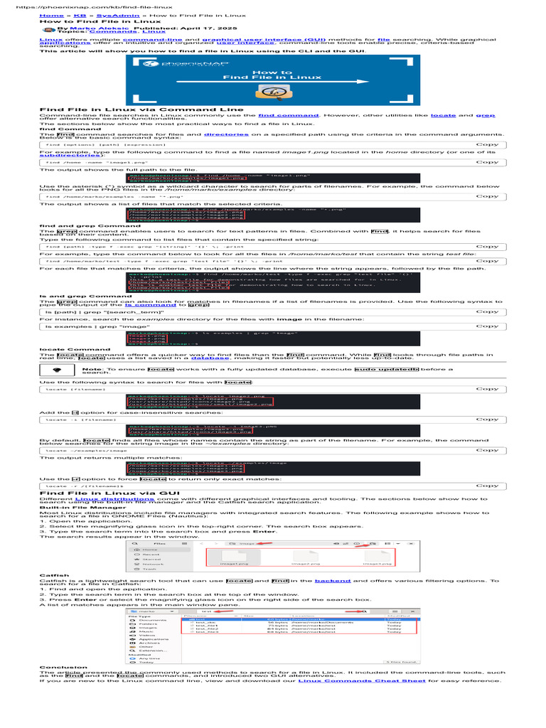 How to Find File in Linux | PDF | Command Line Interface | Computer File