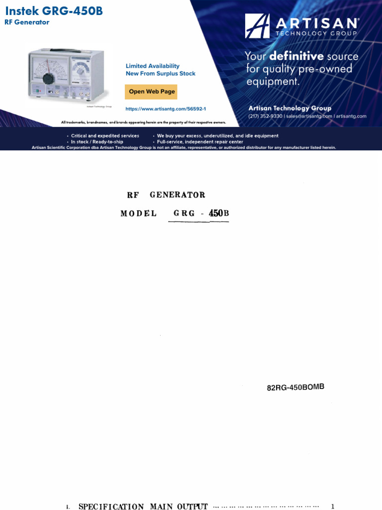 Info Instek GRG 450B Manual | PDF | Electricity | Computer Engineering
