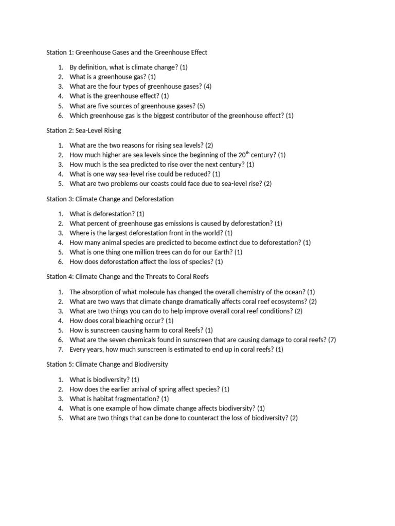 Greenhouse Effect and Climate Change Activities | PDF