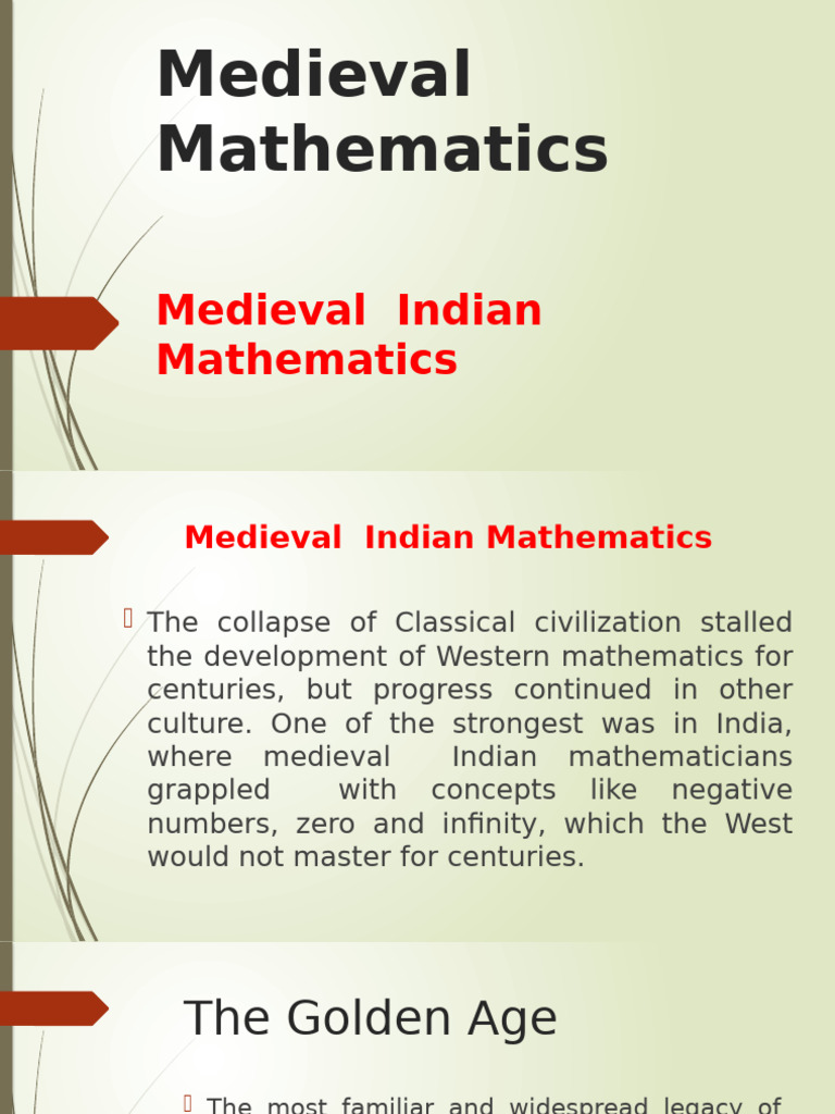 Medieval Mathematics 032608 | PDF