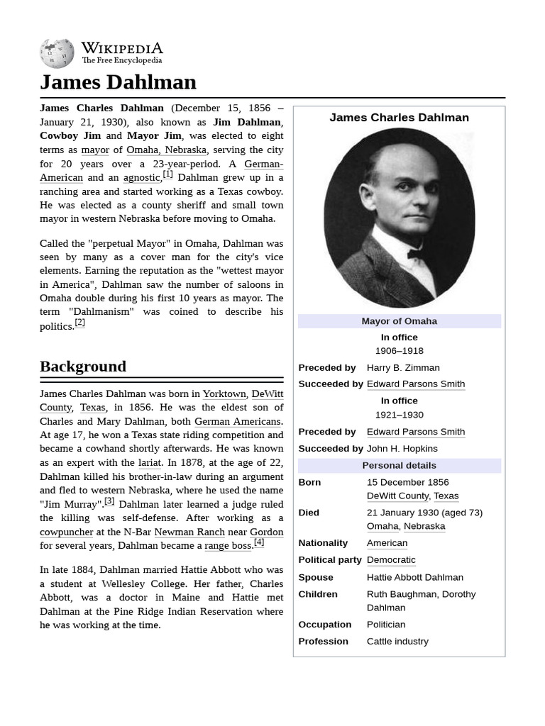 James Dahlman: Omaha's Longest-Serving Mayor | PDF | Omaha