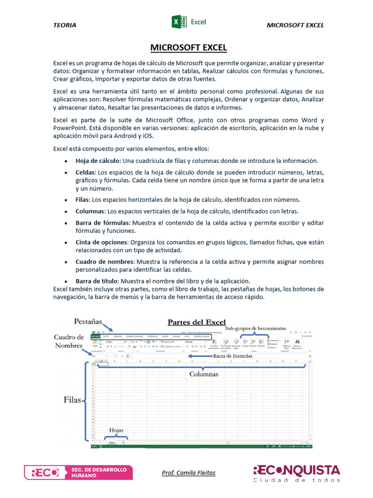 Excel - Teoria | PDF | Microsoft Excel | Hoja de cálculo