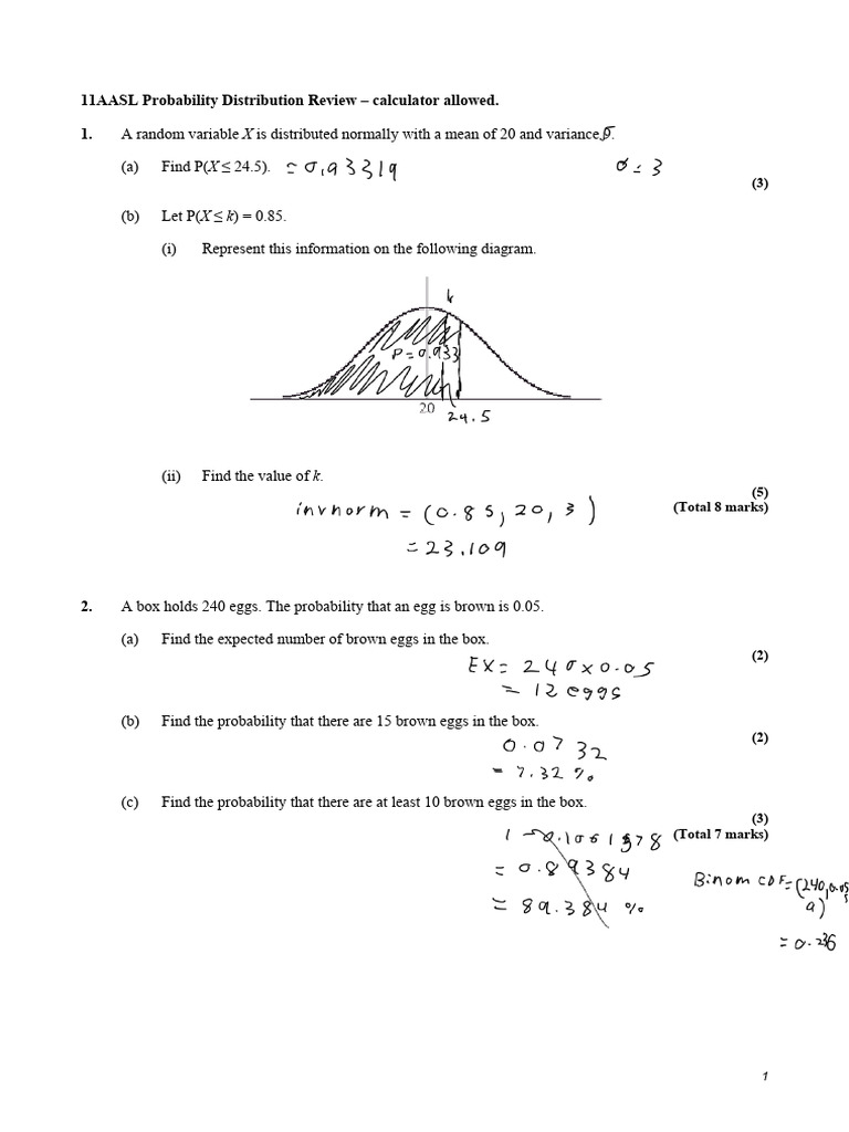 Probability Distributions Paper 2 Review | PDF | Standard Deviation ...