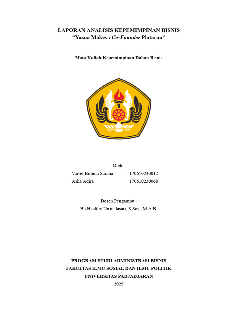 LAPORAN ANALISIS KEPEMIMPINAN BISNIS | PDF