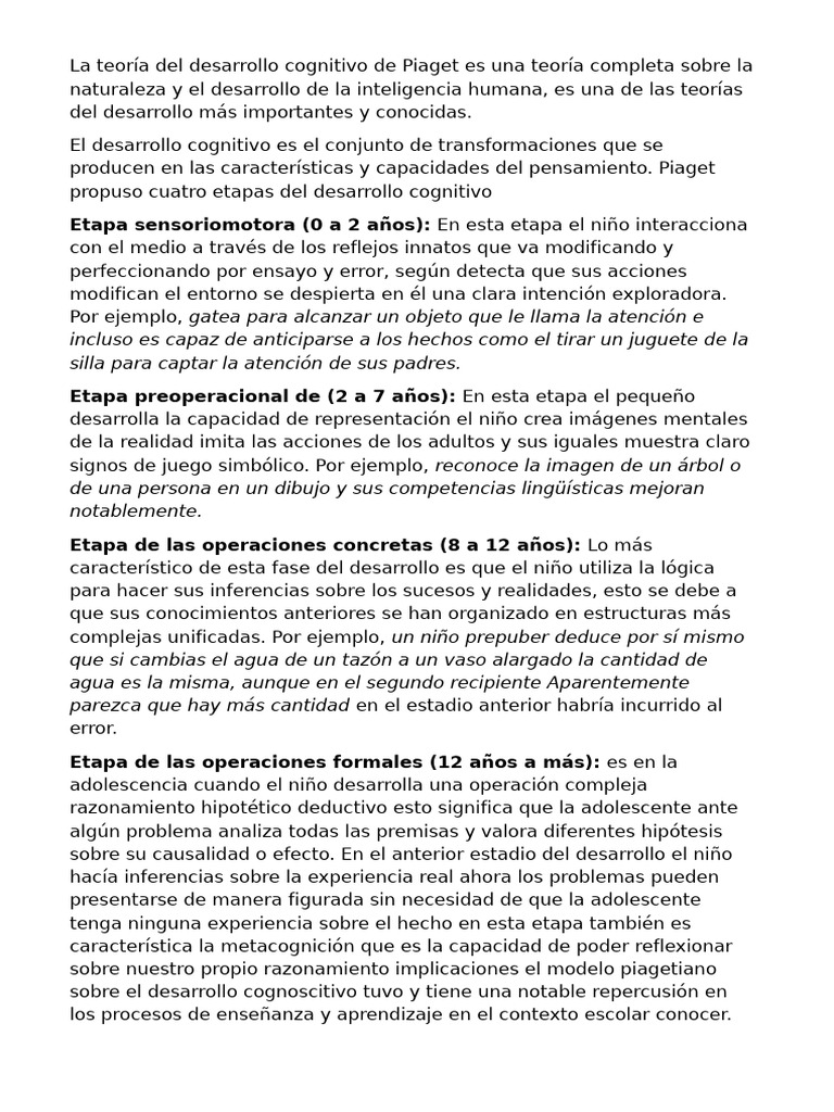 Nuevo Documento de Microsoft Word | PDF | Desarrollo cognitivo | Aprendizaje
