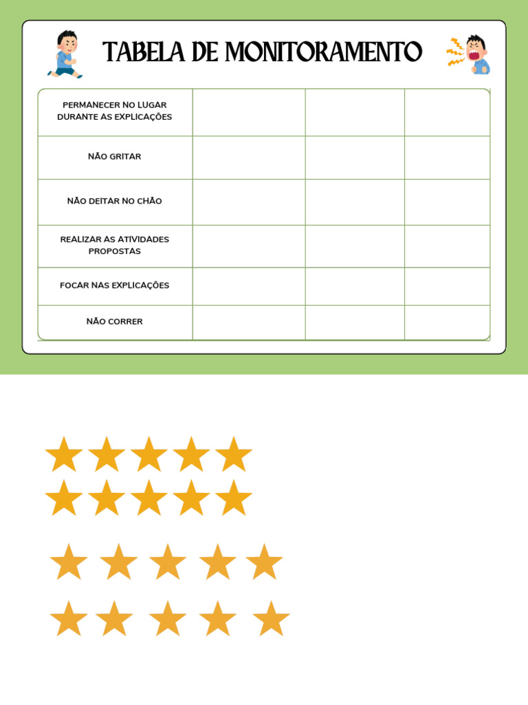 Daily Routine Chart Worksheet in Green and White Ilustrative Style | PDF