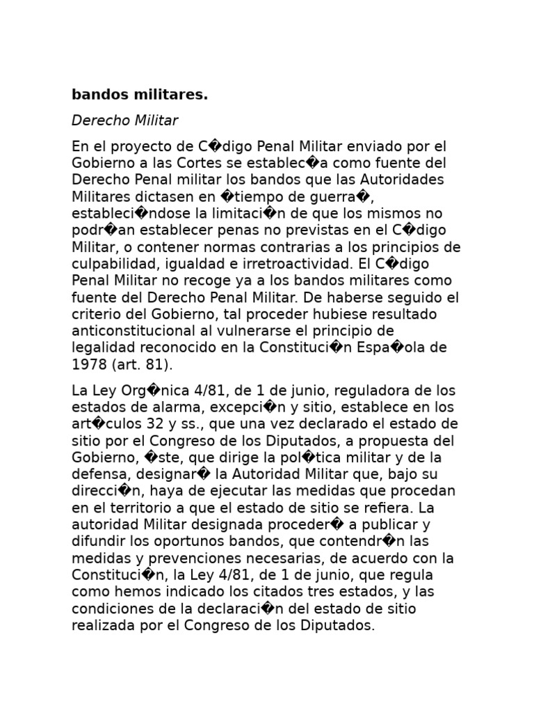 Bandos Militares. | PDF