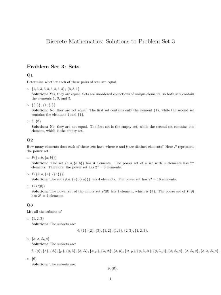 Discrete Mathematics III | PDF | Empty Set | Mathematics