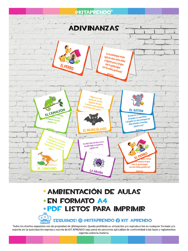 RINCÓN de LECTURA Adivinanzas @Kitaprendo2025 | PDF