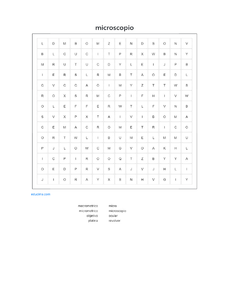 Sopa Letra Microscopio | PDF