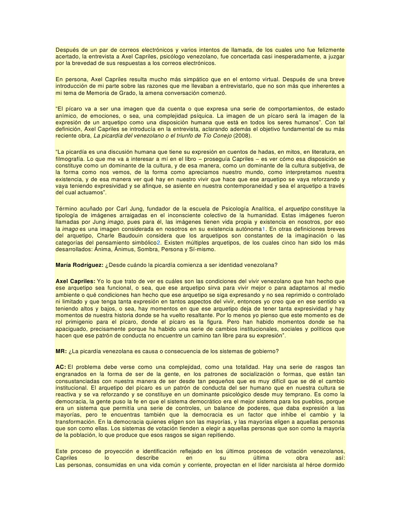 Axel Capriles | PDF | Arquetipo | Venezuela