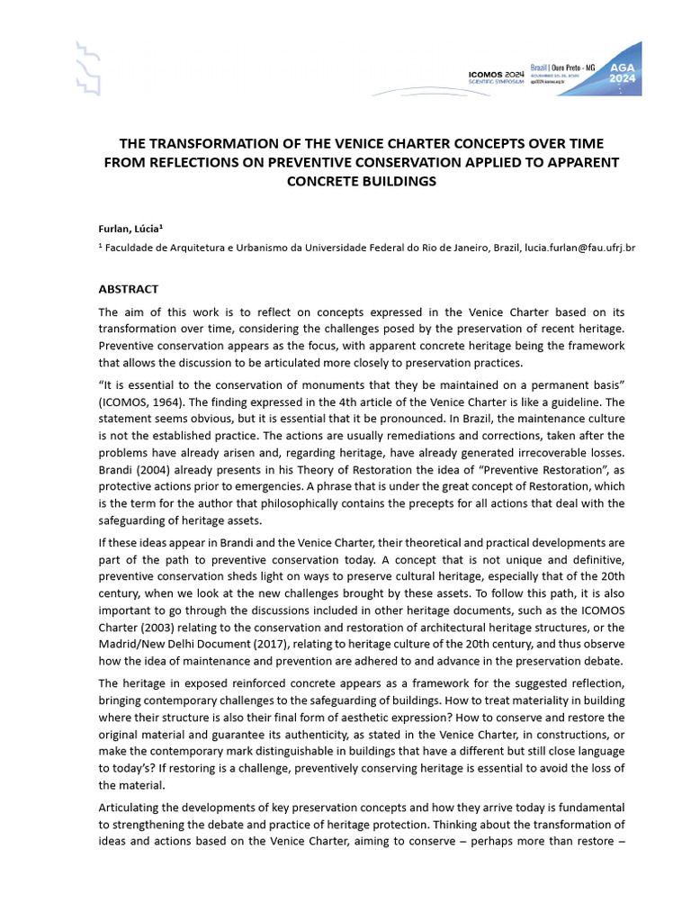 The Transformation of The Venice Charter Concepts Over Time From ...
